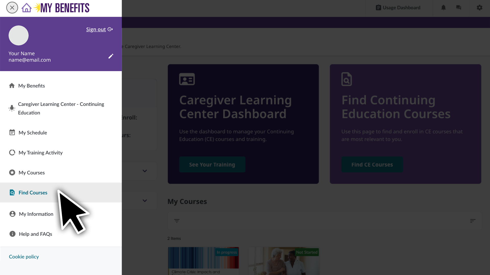 Caregiver Learning Center - CE User Guide - SEIU 775 Benefits Group